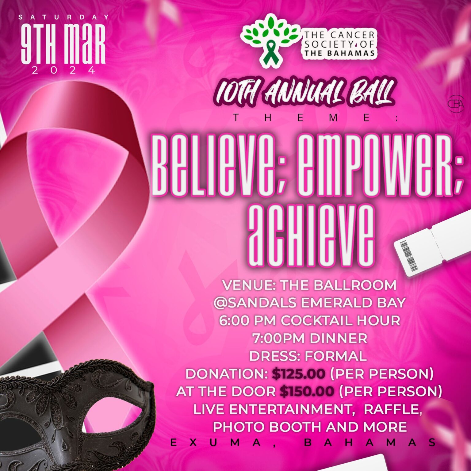 CSOB Exuma Branch – Annual Cancer Awareness Ball – Cancer Society Bahamas